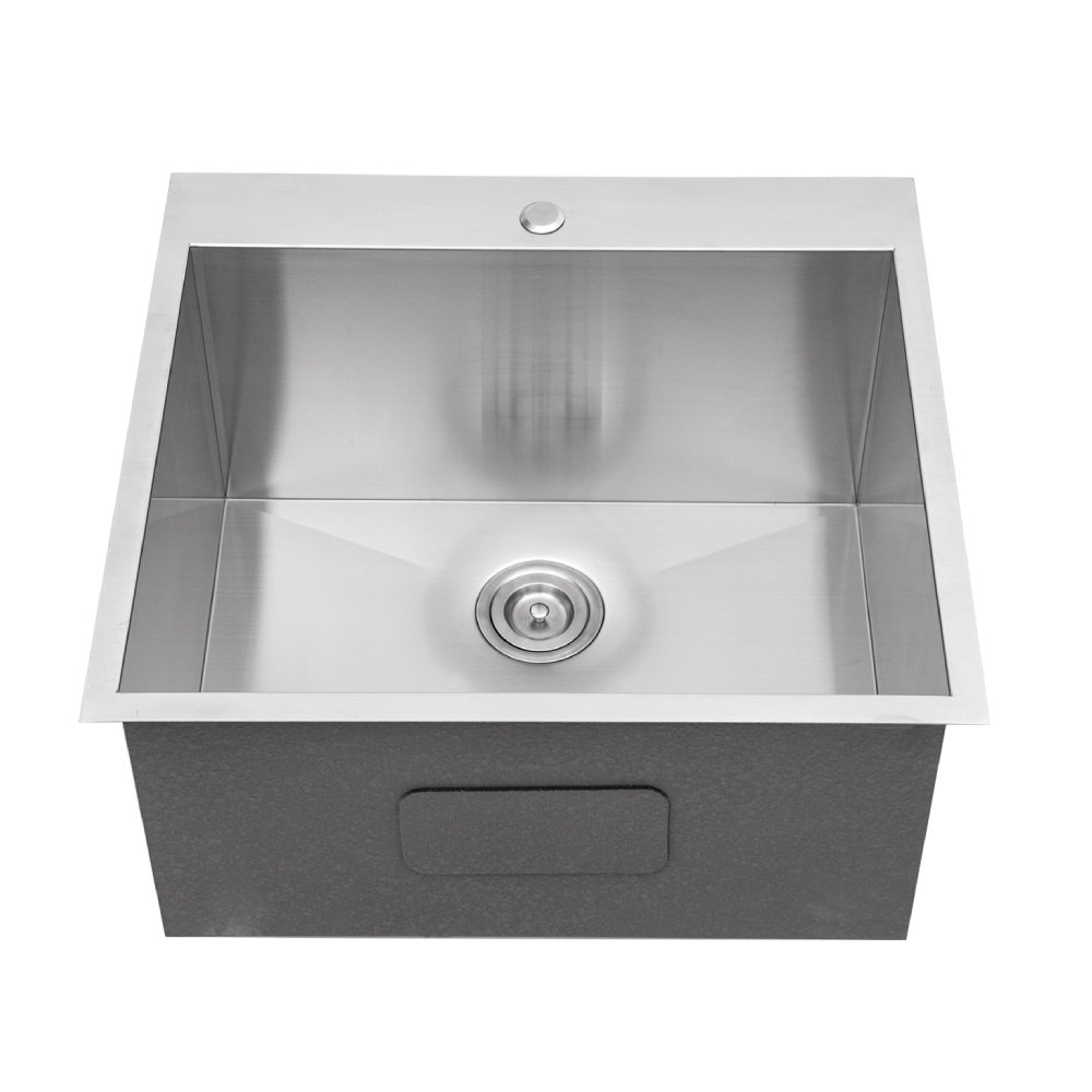JUNTOSO 25X22 Inch Kitchen Sink Drop In 16 Gauge Stainless Steel Single ...
