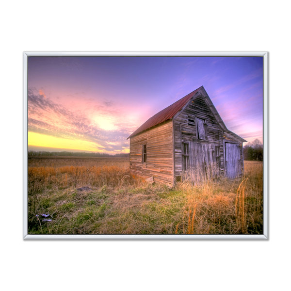 Gracie Oaks Old Barn At Sunrise Old Barn At Sunrise - Floater Frame ...