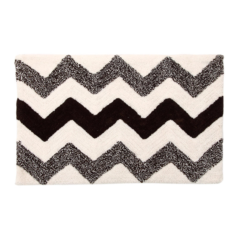 Ivy Bronx Erickson Tonal Designer Rectangle Non-Slip Chevron Bath Rug ...
