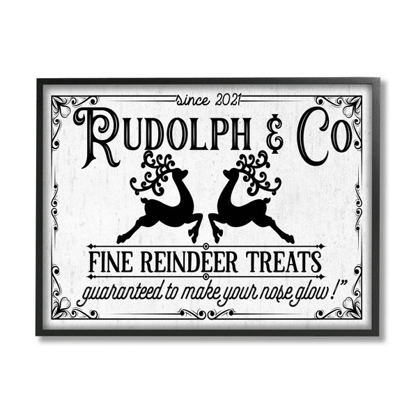 The Holiday Aisle® Rudolph & Co Vintage Sign Framed On Wood by Lettered ...