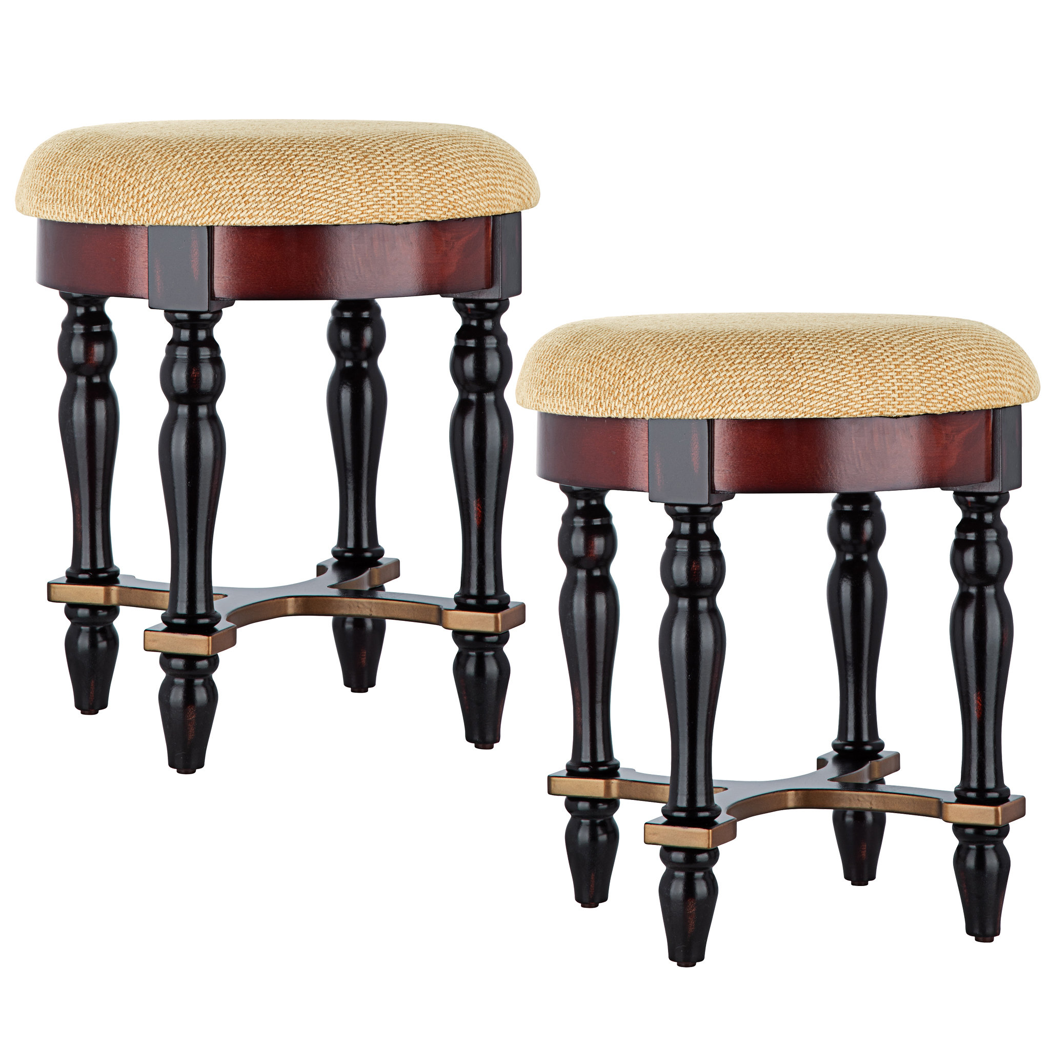 Design Toscano Grand 17.5'' Tall Solid Wood Vanity Stool | Wayfair