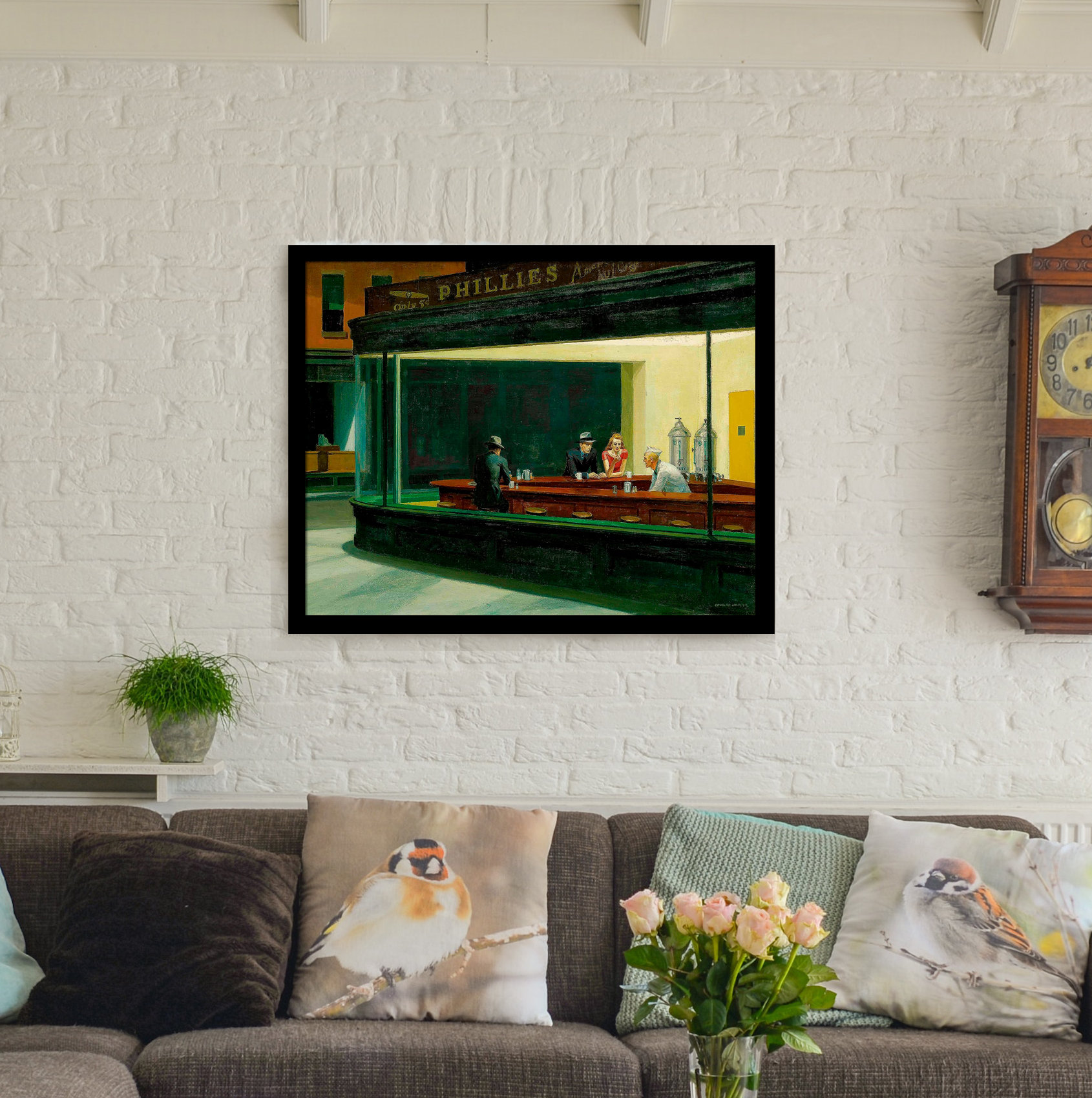 Vault W Artwork Nighthawlks by Edward Hopper - Picture Frame Painting ...