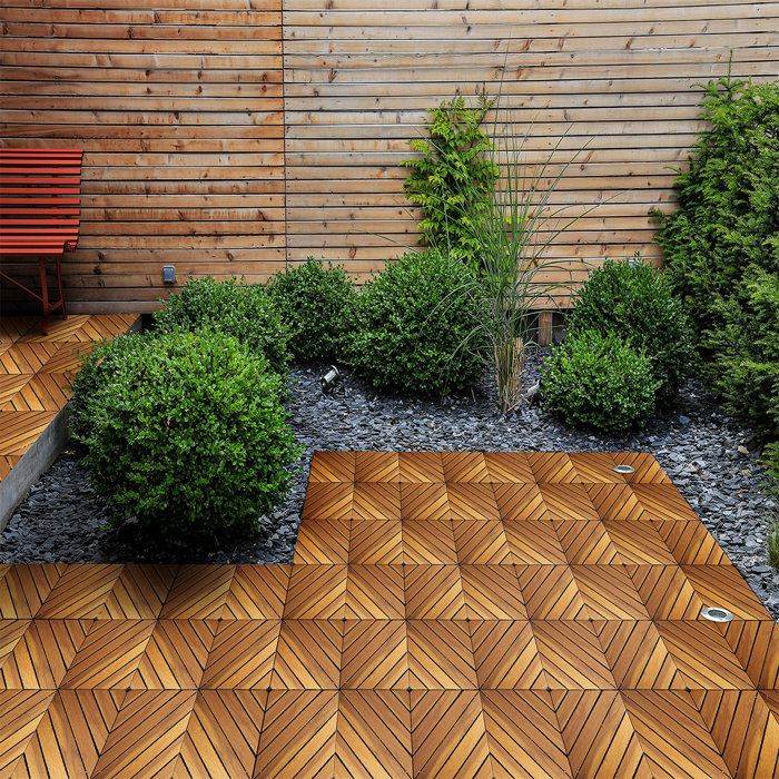 BTERAZ Acacia Wood Tile | Wayfair