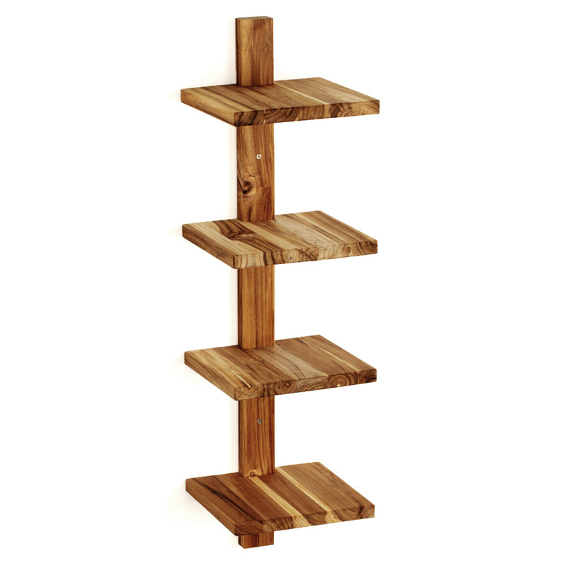 Union Rustic Loredana 4 Piece Teak Solid Wood Tiered Shelf & Reviews ...