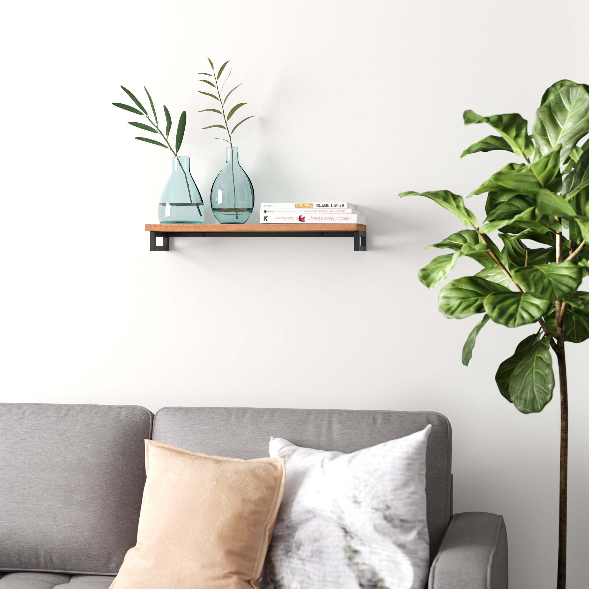 Mercury Row® Brampt Solid Wood Floating Shelf & Reviews | Wayfair