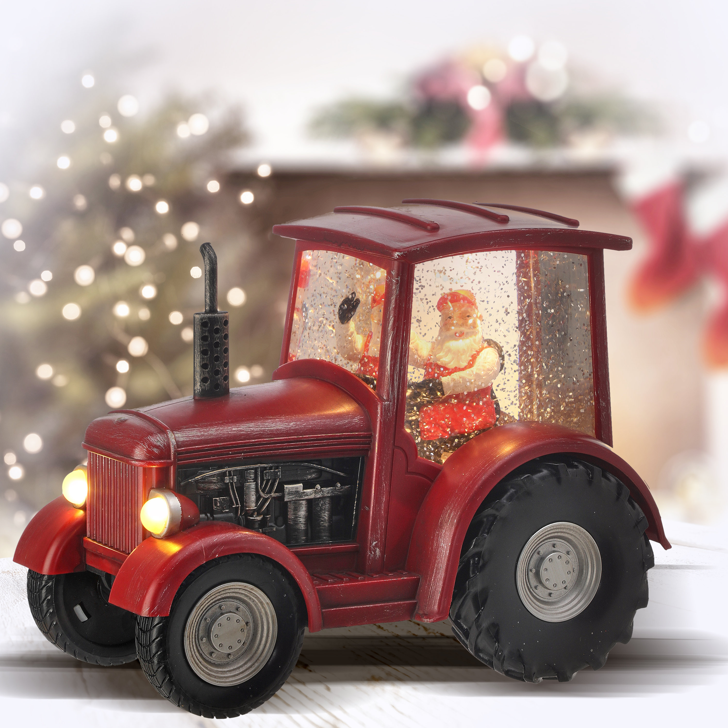 The Twillery Co.® LED Santa Tractor Water Globe | Wayfair