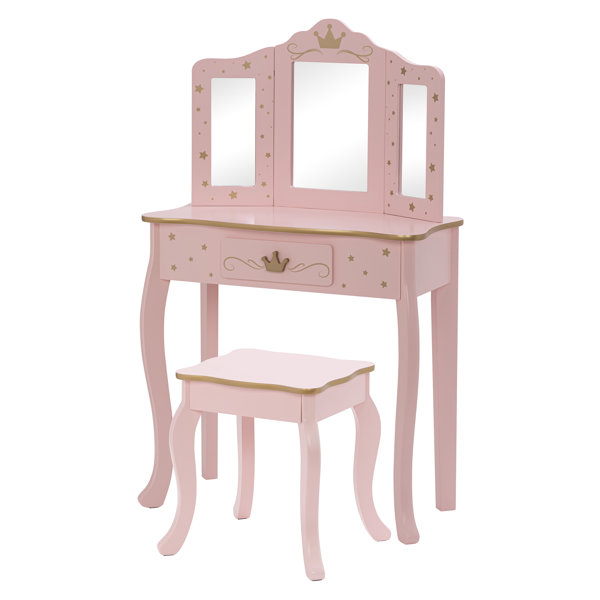 Gemma Violet Valerie Kids Vanity Set with Mirror & Reviews | Wayfair