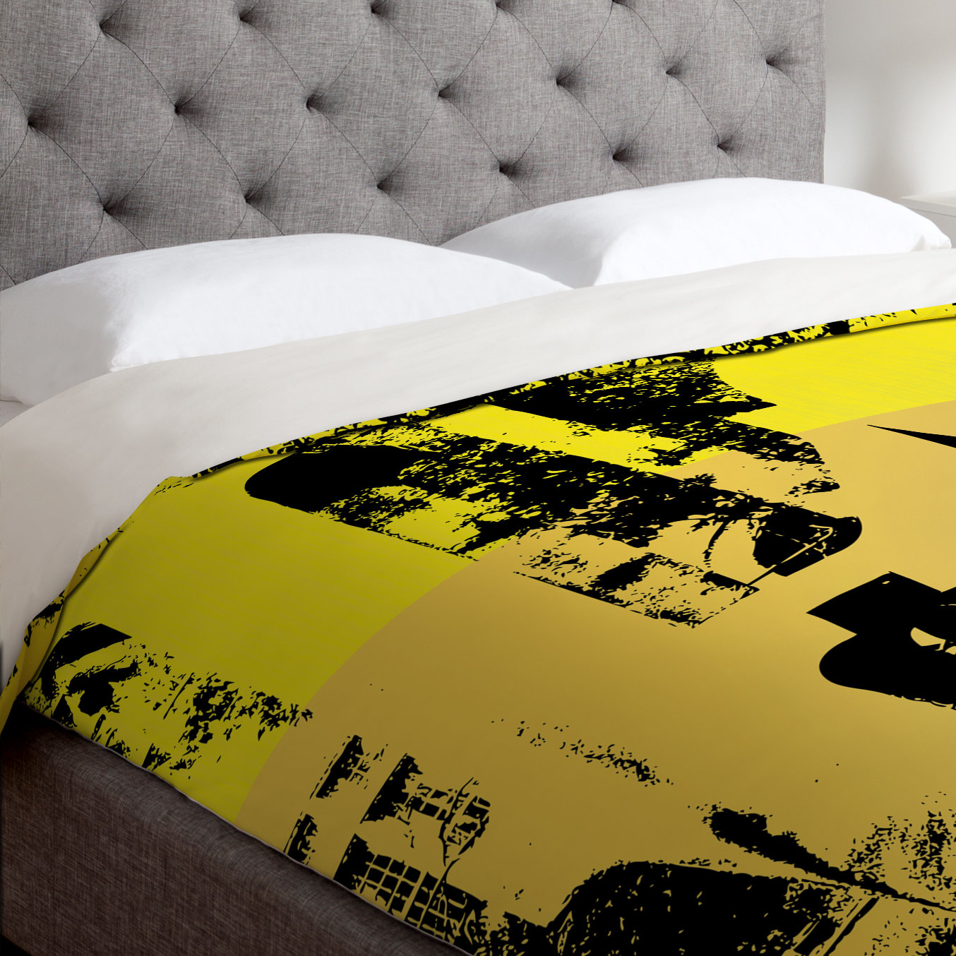 Deny Designs Amy Smith Black/Yellow Modern & Contemporary Duvet Cover ...