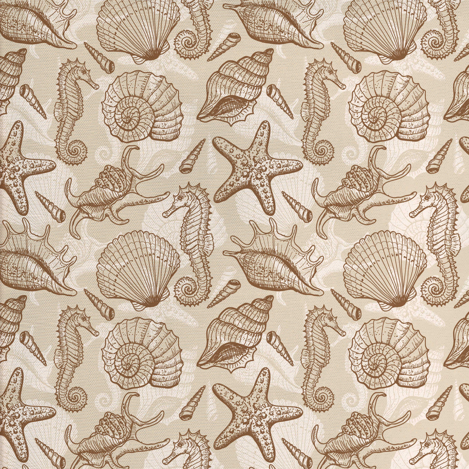 East Urban Home Sea Shells Fabric | Wayfair