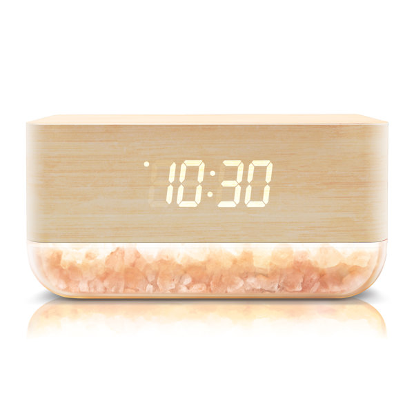 Wrought Studio Digital Plastic Electric Alarm Tabletop Clock in Brown ...