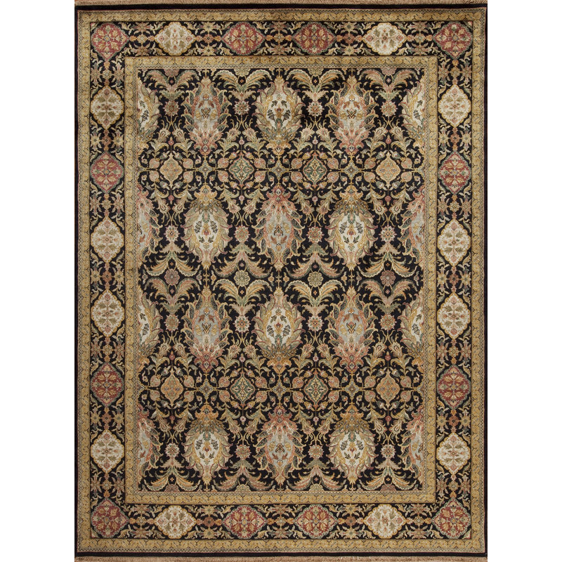 Samad Rugs Silver Screen Oriental Hand-Knotted Wool Area Rug in Black ...