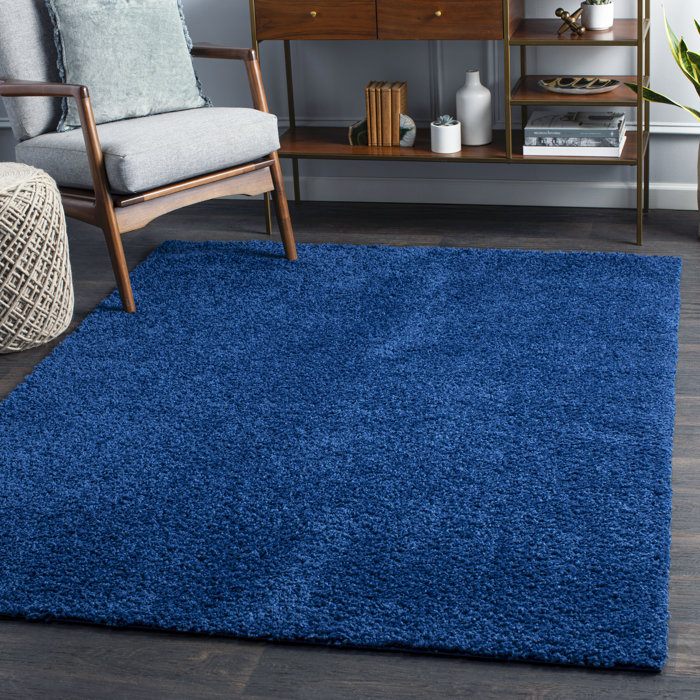 Latitude Run® Breshonna Performance Dark Blue Rug & Reviews | Wayfair