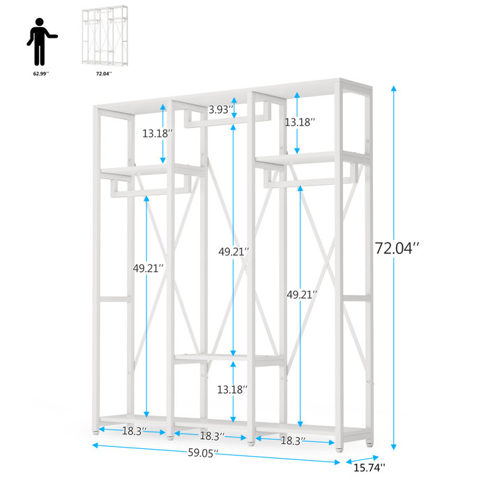 17 Stories 59.05'' Clothes Rack & Reviews | Wayfair