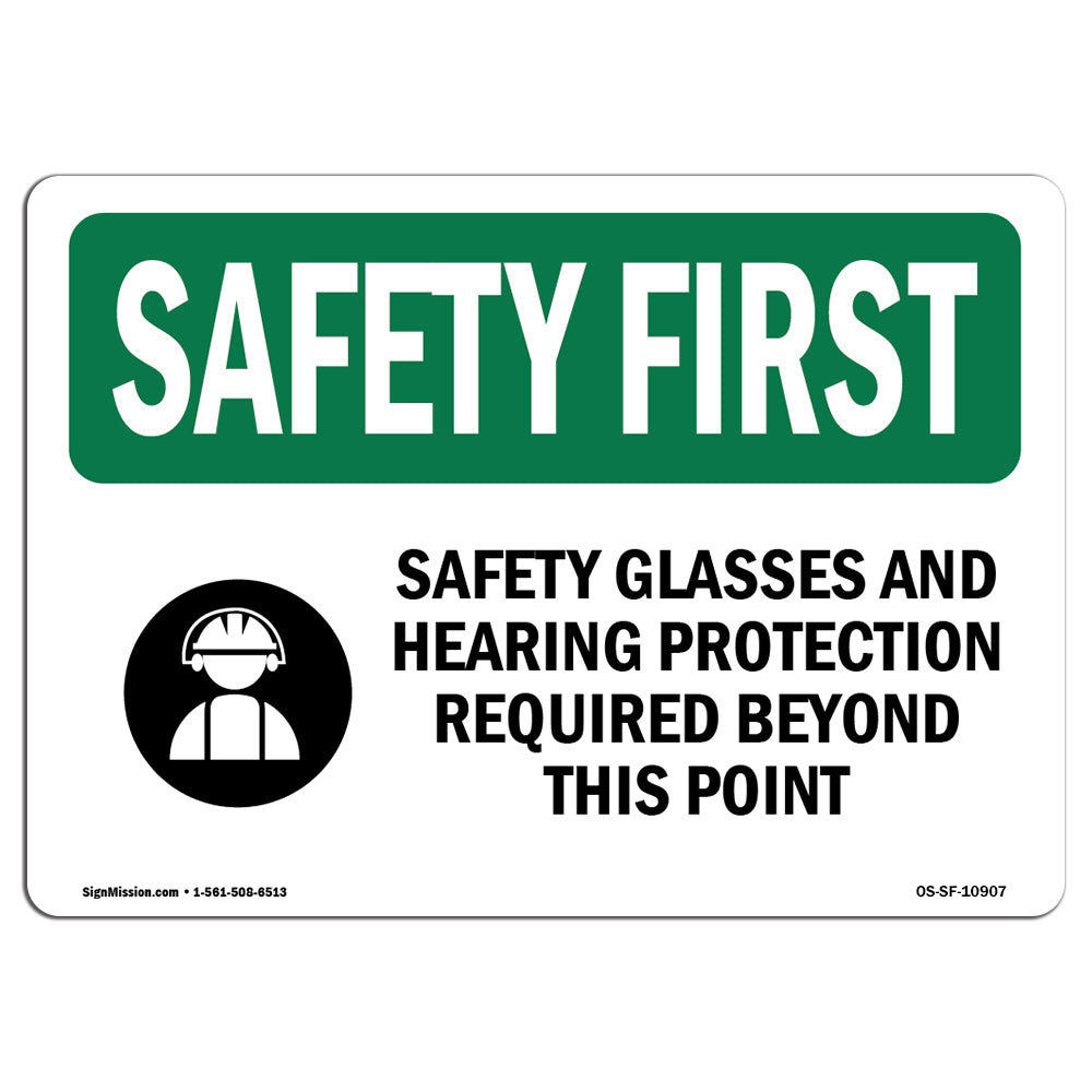 SignMission Safety Glasses And Hearing Protection Sign | Wayfair