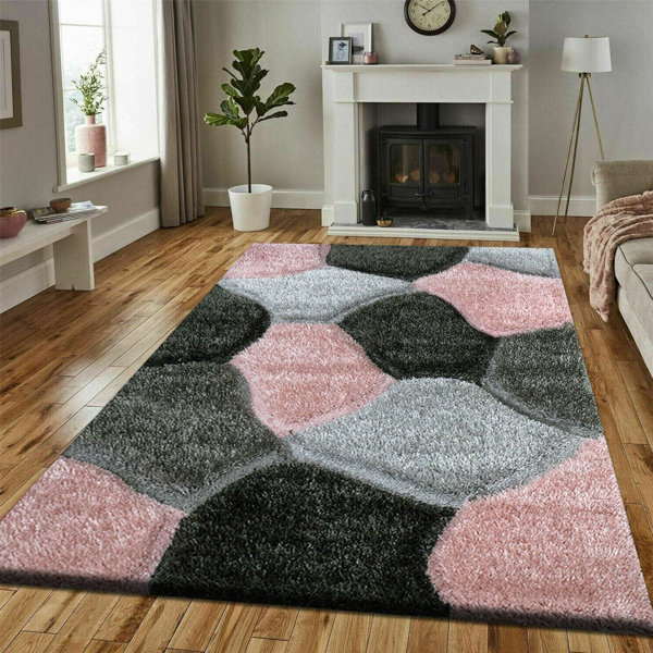 Ivy Bronx Bernfried Pink Grey Rug | Wayfair.co.uk