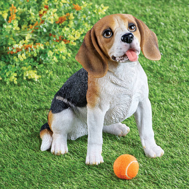 Arlmont & Co. Kellisha Hand-Painted Happy Beagle Garden Statue | Wayfair