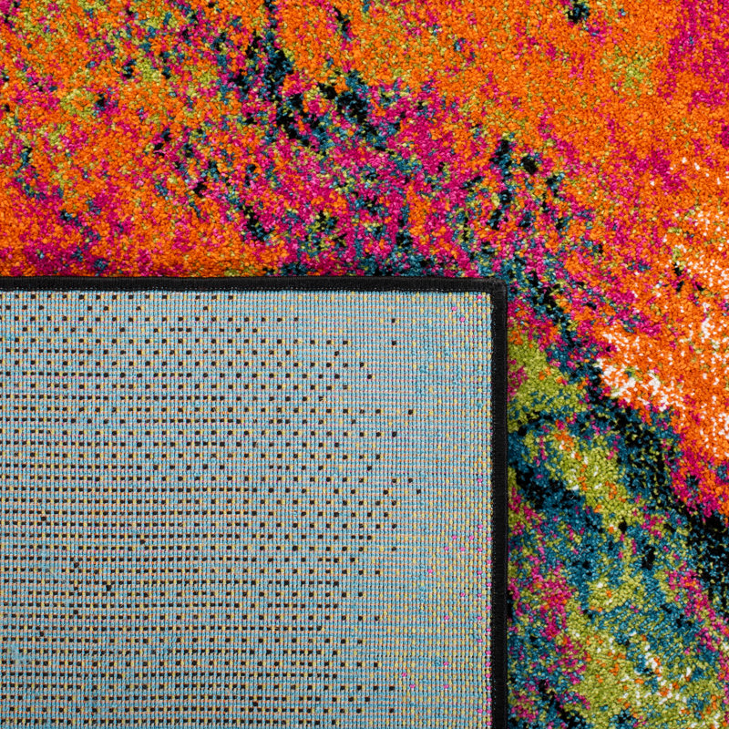 Wade Logan® Rizzuto Performance Blue/Orange Rug & Reviews | Wayfair