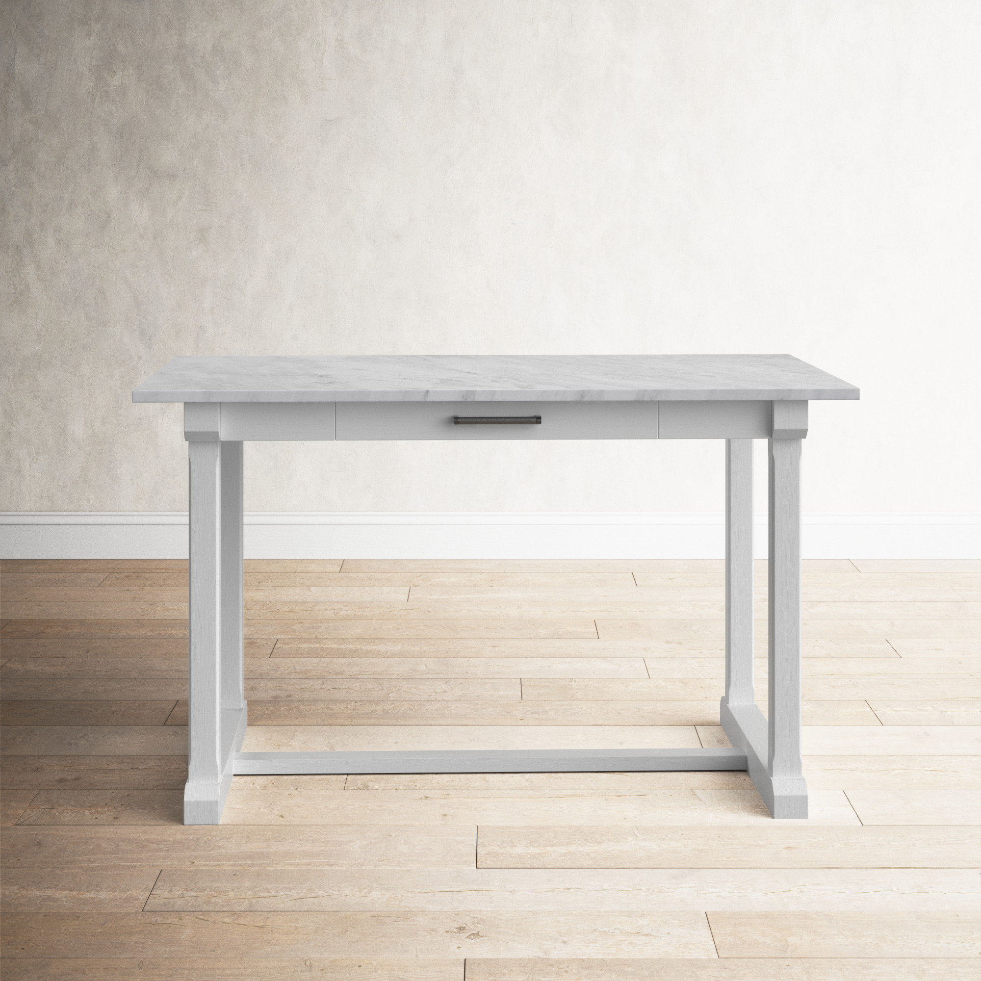 Birch Lane™ Bilbrook Counter Height 60'' Stone Trestle Dining Table ...