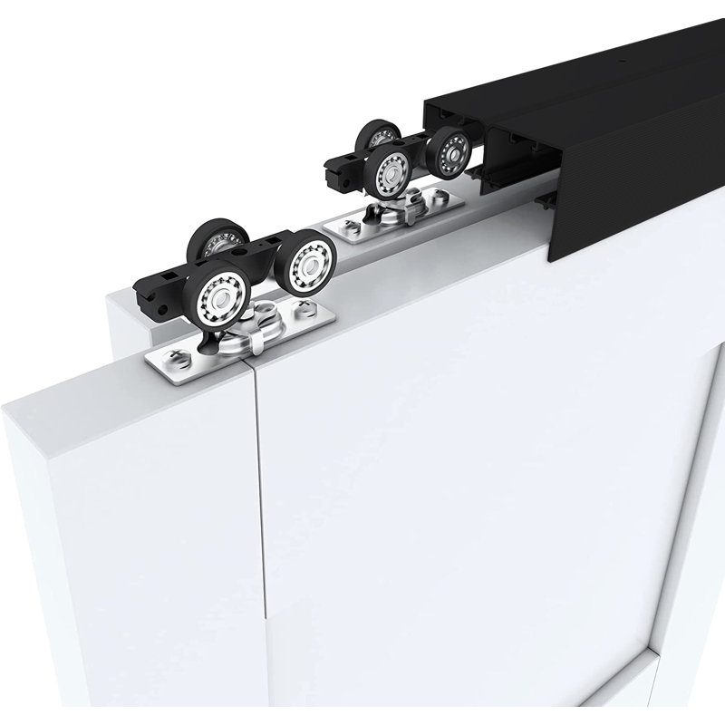Calhome Sliding Double Bypass Double Door Barn Door Hardware Kit ...