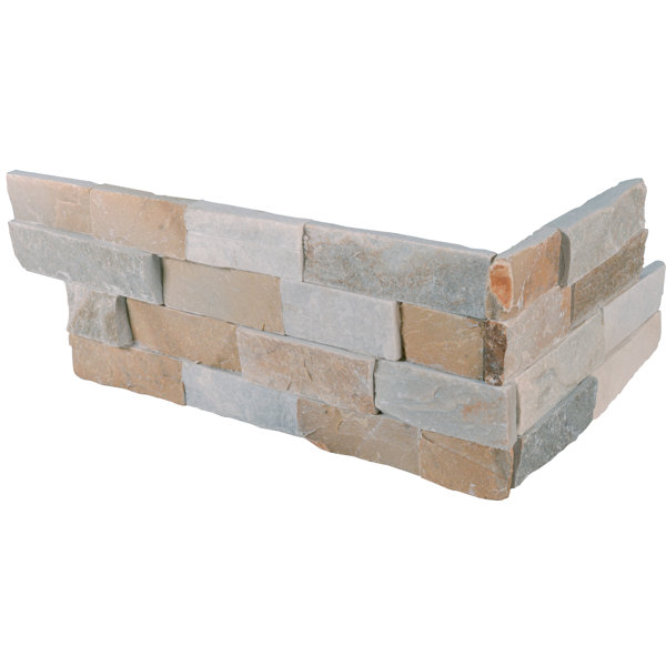 Bedrosians Amber Gold 24" x 6" Slate Corner Piece Tile Trim in Amber ...