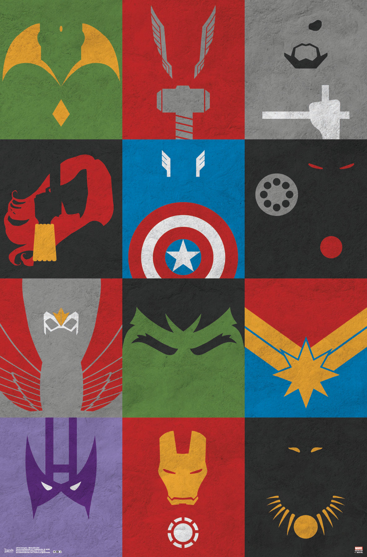 Trends International Avengers - Minimalist Grid Paper Print | Wayfair