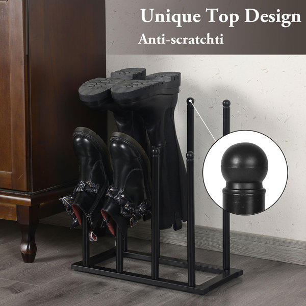 Winston Porter 8 Pair Black Metal Boot Rack | Wayfair