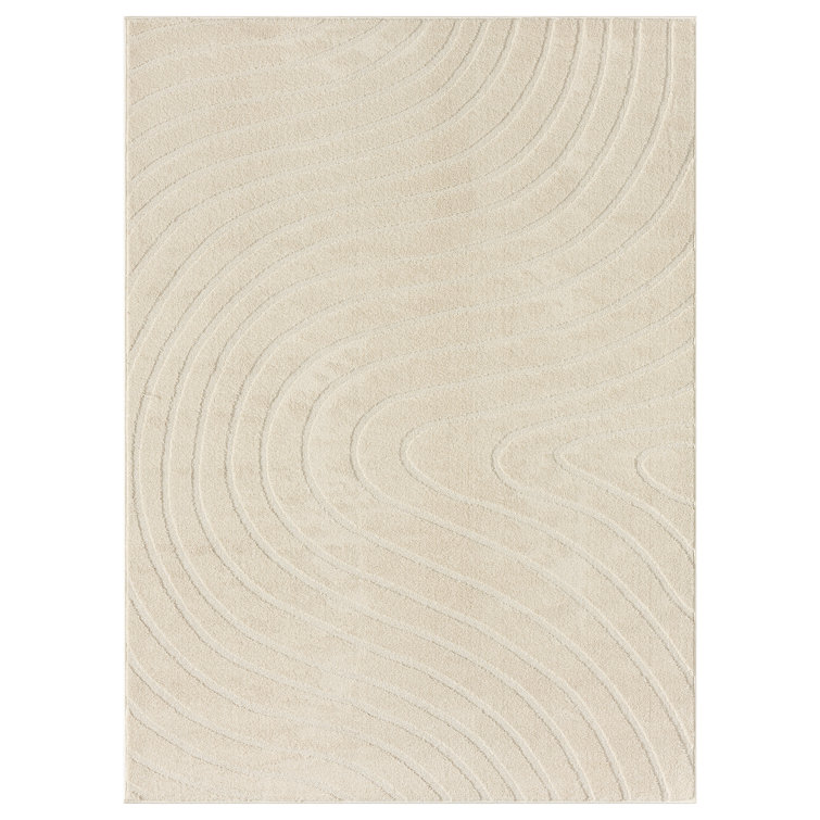 Orren Ellis Modern Geometric Wave Area Rug | Wayfair