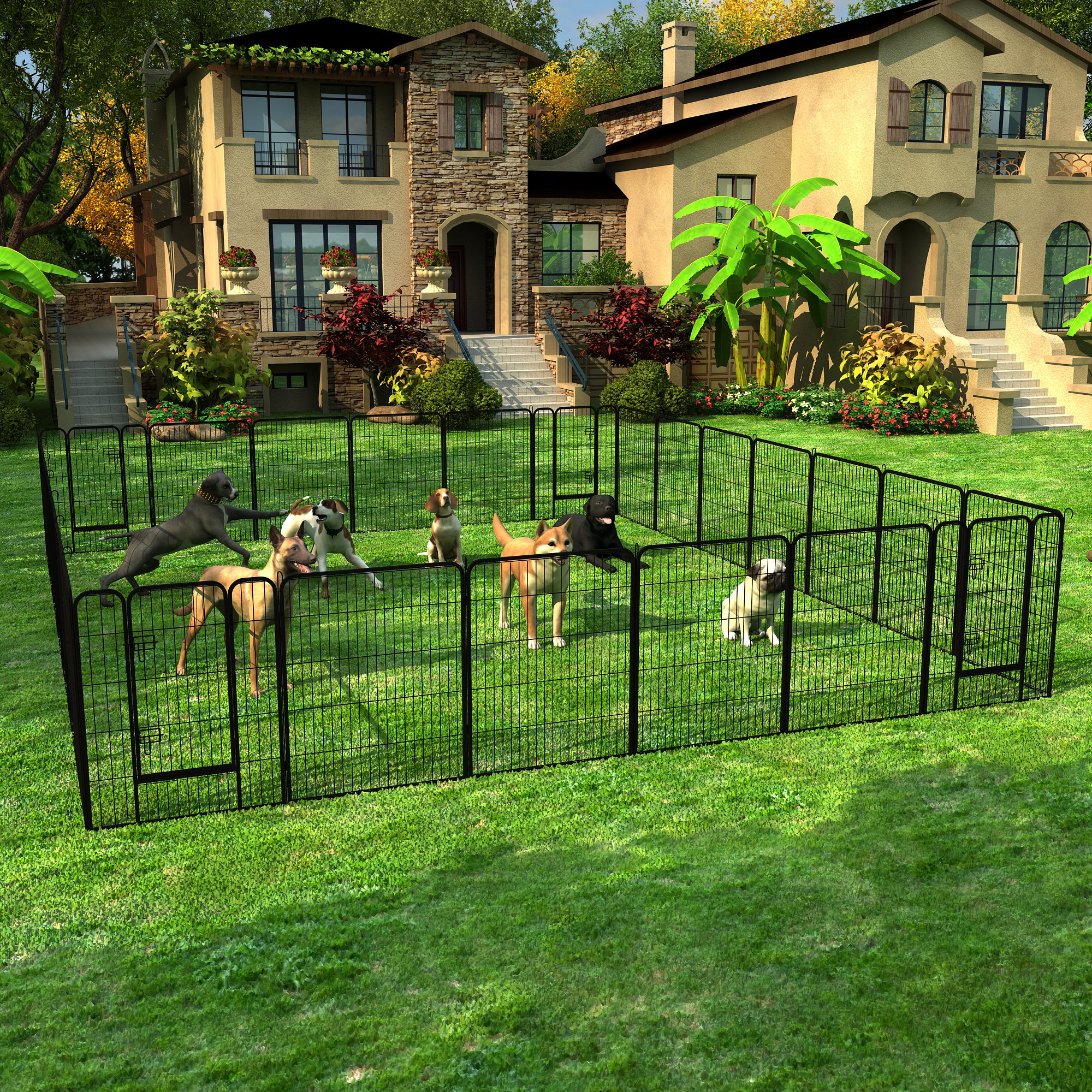 specool 16-Panels Folding Exercise Dog Pen | Wayfair