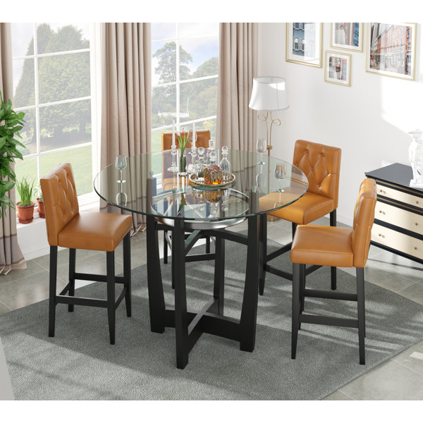 Red Barrel Studio® Round Glass Pub Table & Reviews | Wayfair