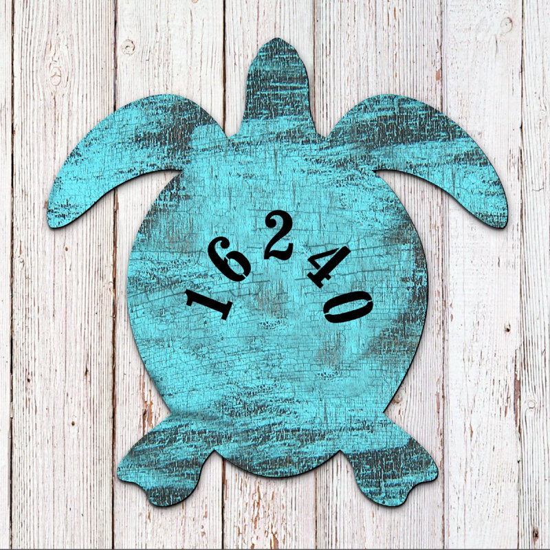 Designocracy Turtle House Door Mailbox 1-Line Wall Address Plaque | Wayfair