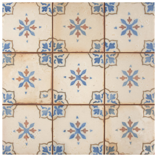 Merola Tile Mirambel 13" x 13" Ceramic Patterned Wall & Floor Tile ...