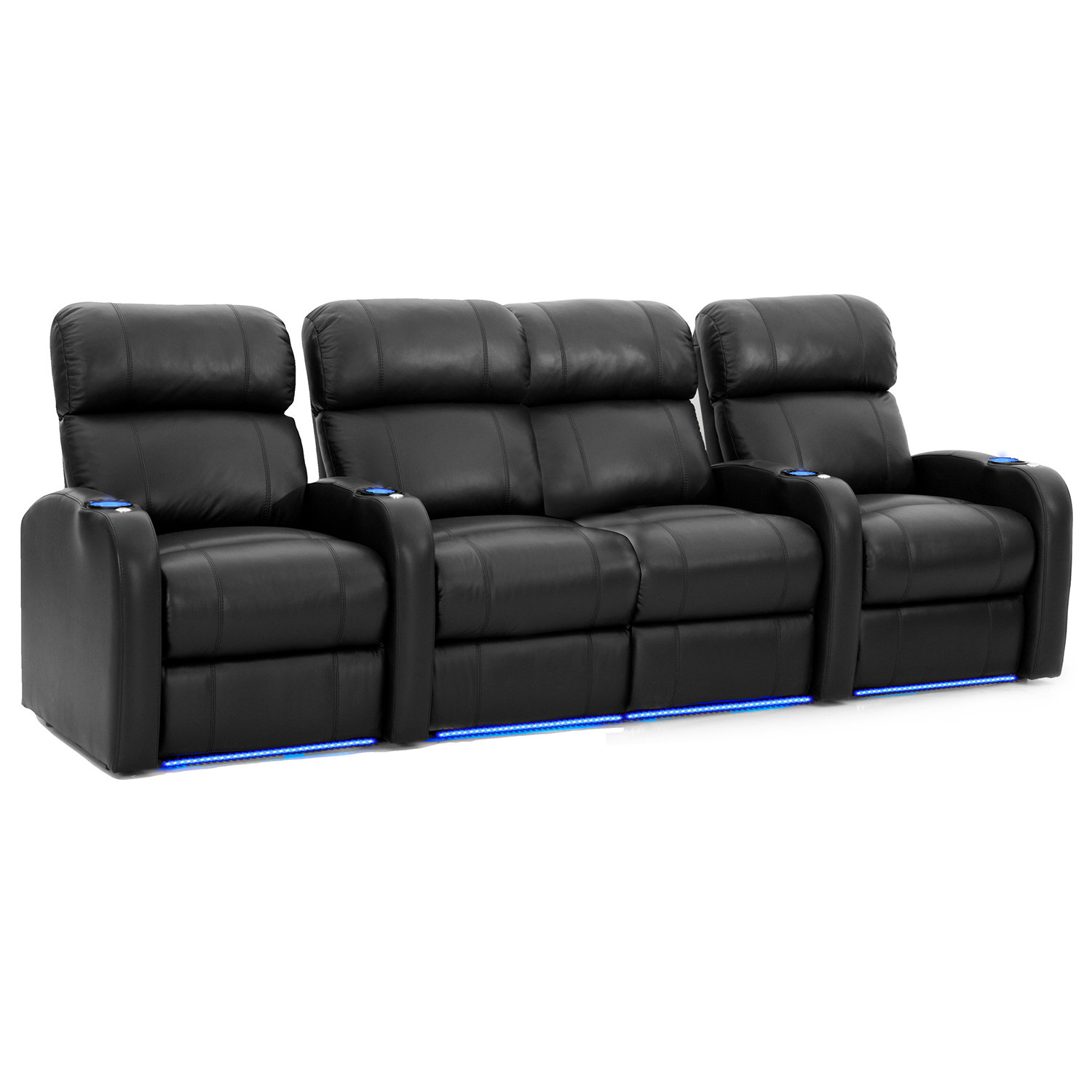 Latitude Run® Leather Home Theater Seating with Cup Holder & Reviews ...