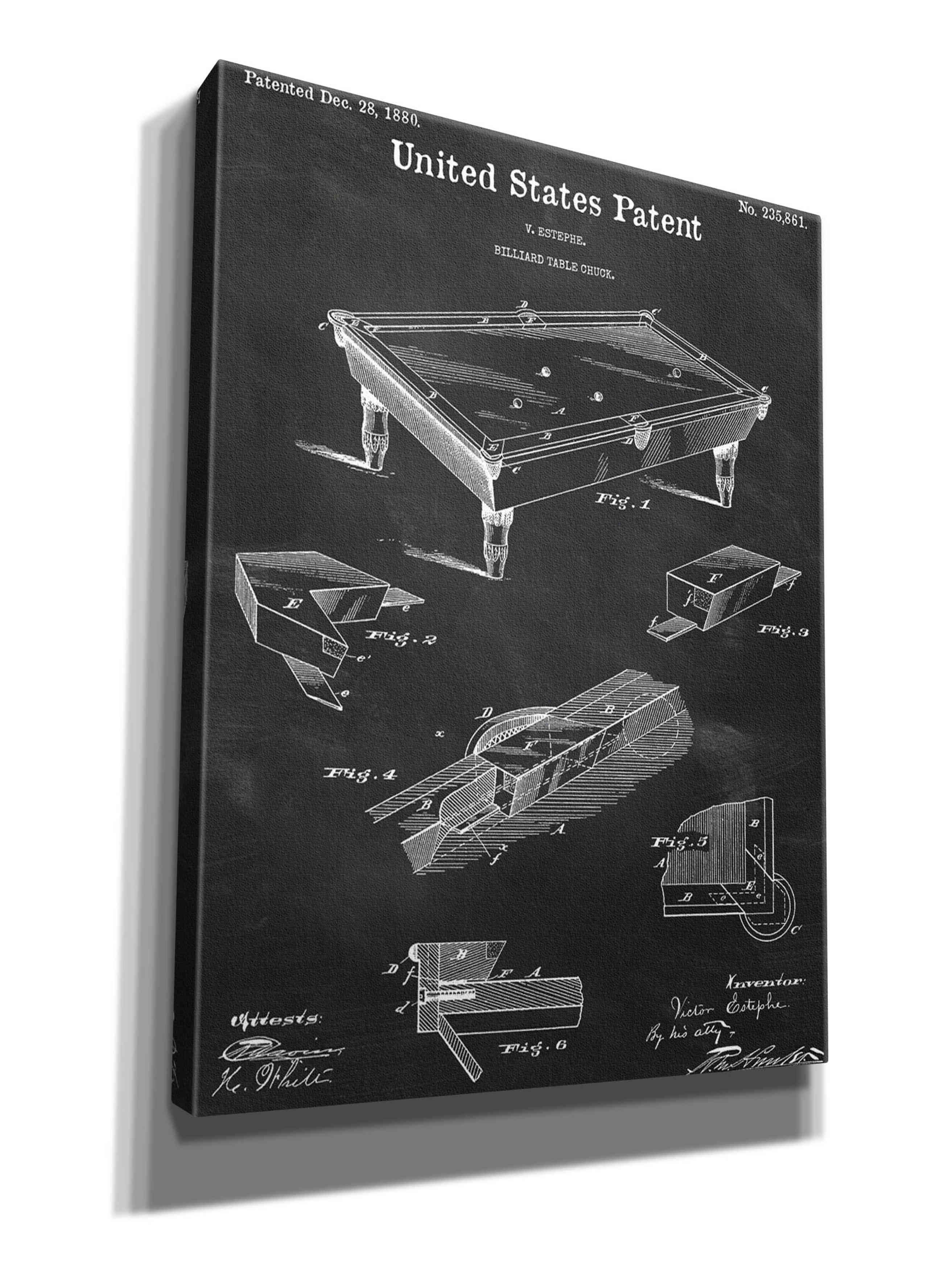 Williston Forge Pool Table Blueprint Patent Chalkboard by Official US ...