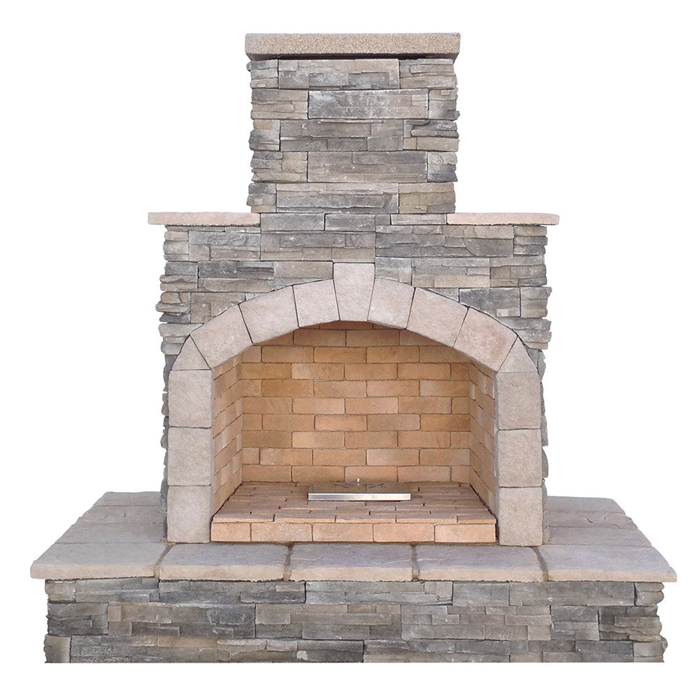 Cal Flame 78'' H Stone Veneer Propane Outdoor Fireplace | Wayfair