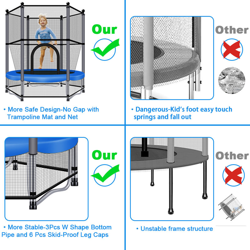 Jump Tastic Trampoline Jump Tastic 4.7' Round Toddler Trampoline ...