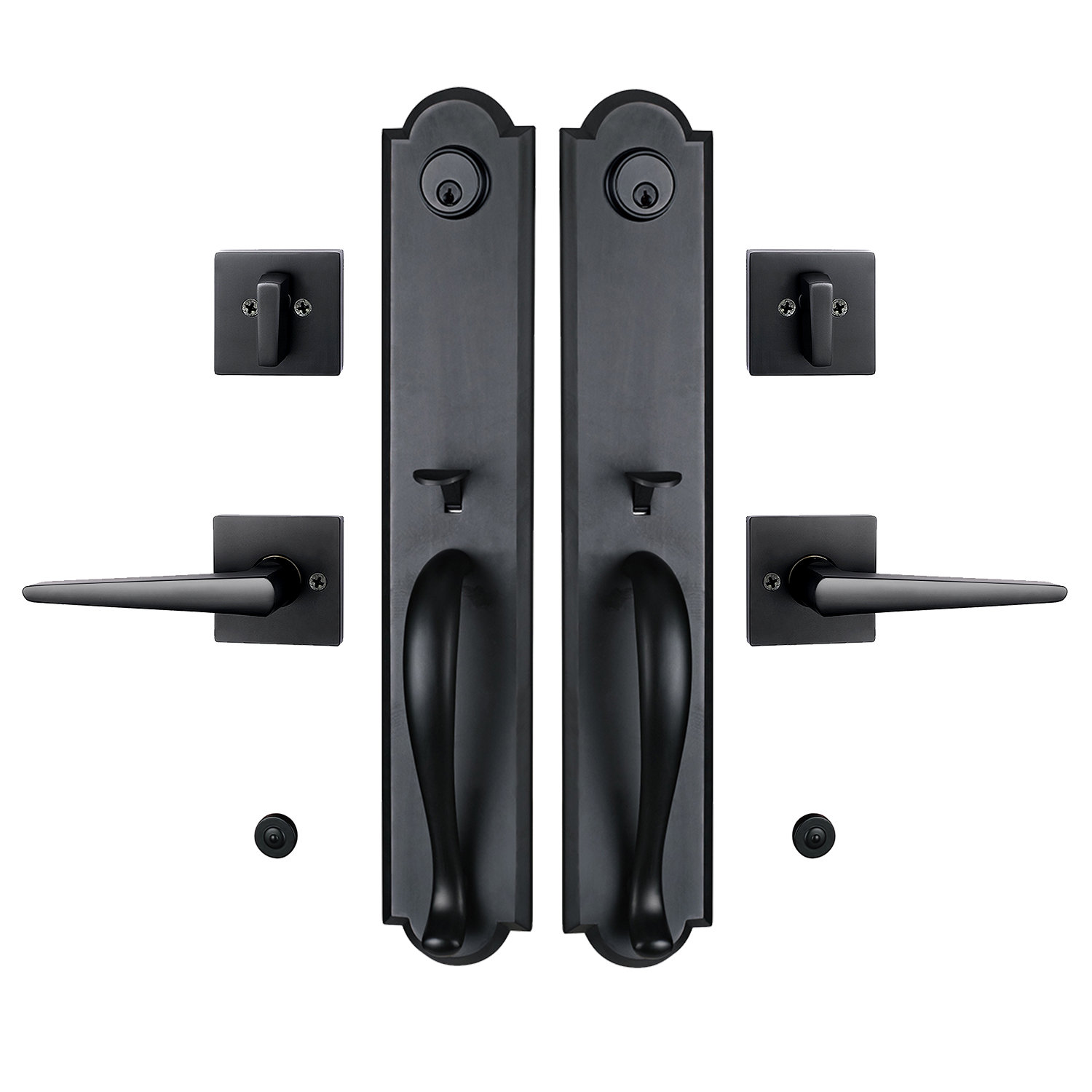 NEWBANG Double Door Handleset With Knob Handle For Front Door In Matte ...
