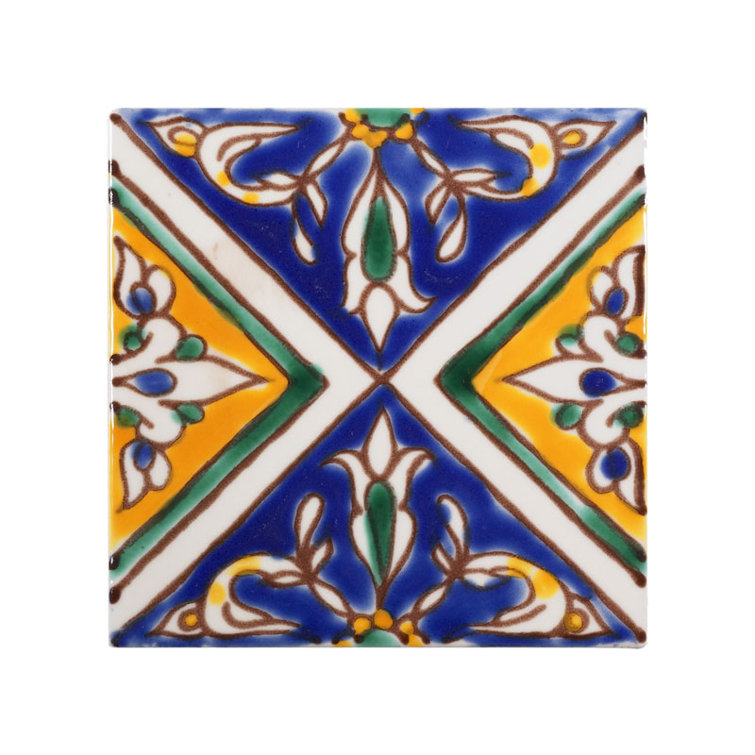 Casablanca Market Mediterranean 4" x 4" Ceramic Split Decorative Tile ...