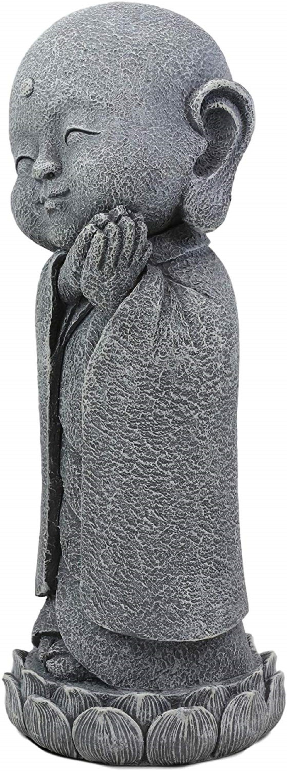 World Menagerie Penbrook Japanese Namaste Jizo Monk Standing on Lotus ...
