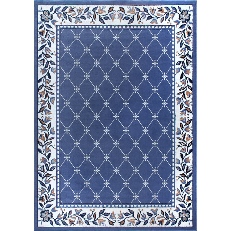 Charlton Home® Modena Geometric Country Blue Area Rug & Reviews | Wayfair