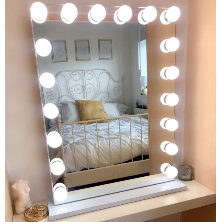 17 Stories Marilyn Hollywood LED Dressing Table Mirror Portrait ...