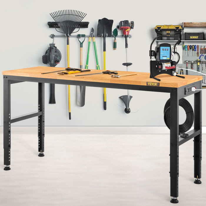 VEVOR 48" W Adjustable Height Wood Top Workbench | Wayfair
