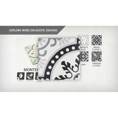 Merola Tile Monteca 10" x 10" Porcelain Patterned Wall & Floor Tile ...