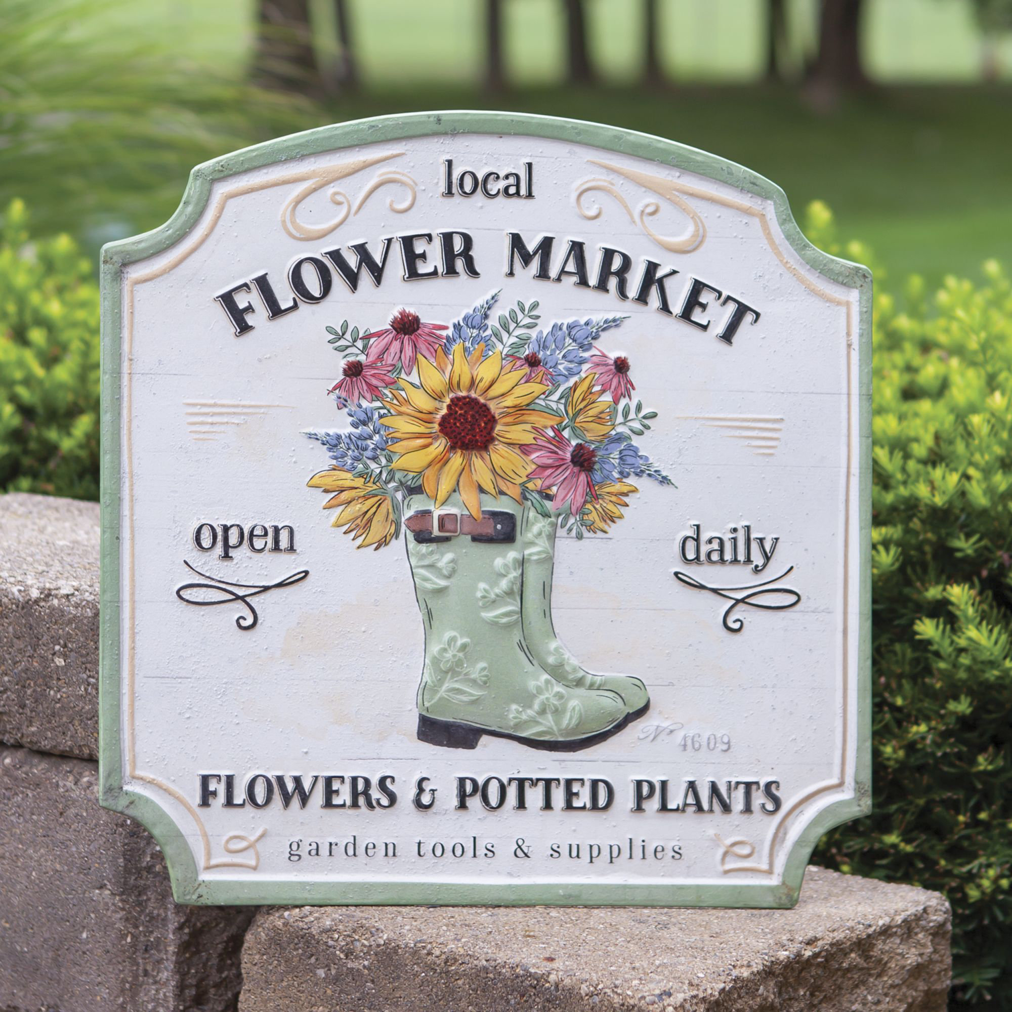 Trinx Local Flower Market Open Daily Metal Sign | Wayfair