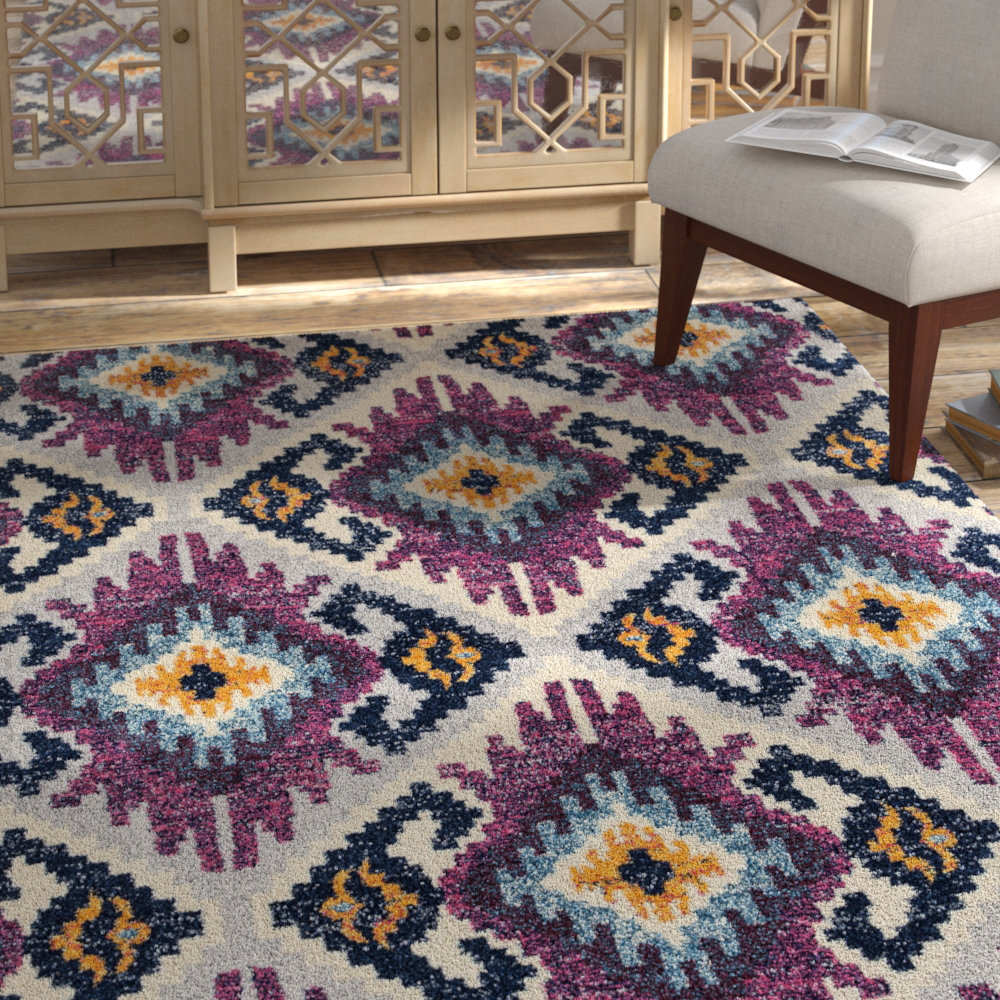 Dakota Fields Brenner Southwestern Purple/Yellow/Black Area Rug ...
