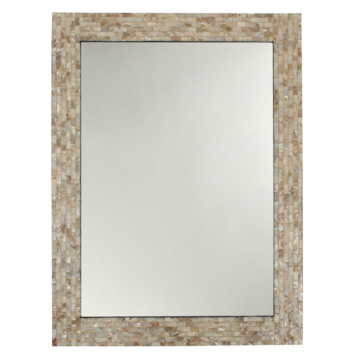 Beachcrest Home Stock Island Rectangle Seashells Wall Mirror & Reviews ...