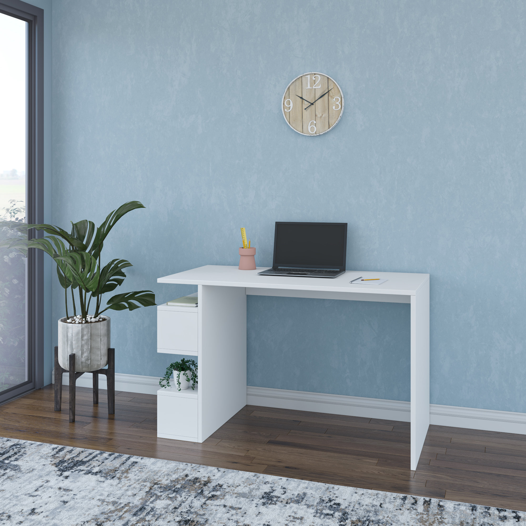 Latitude Run® Multiple Tier Modern Desk | Wayfair