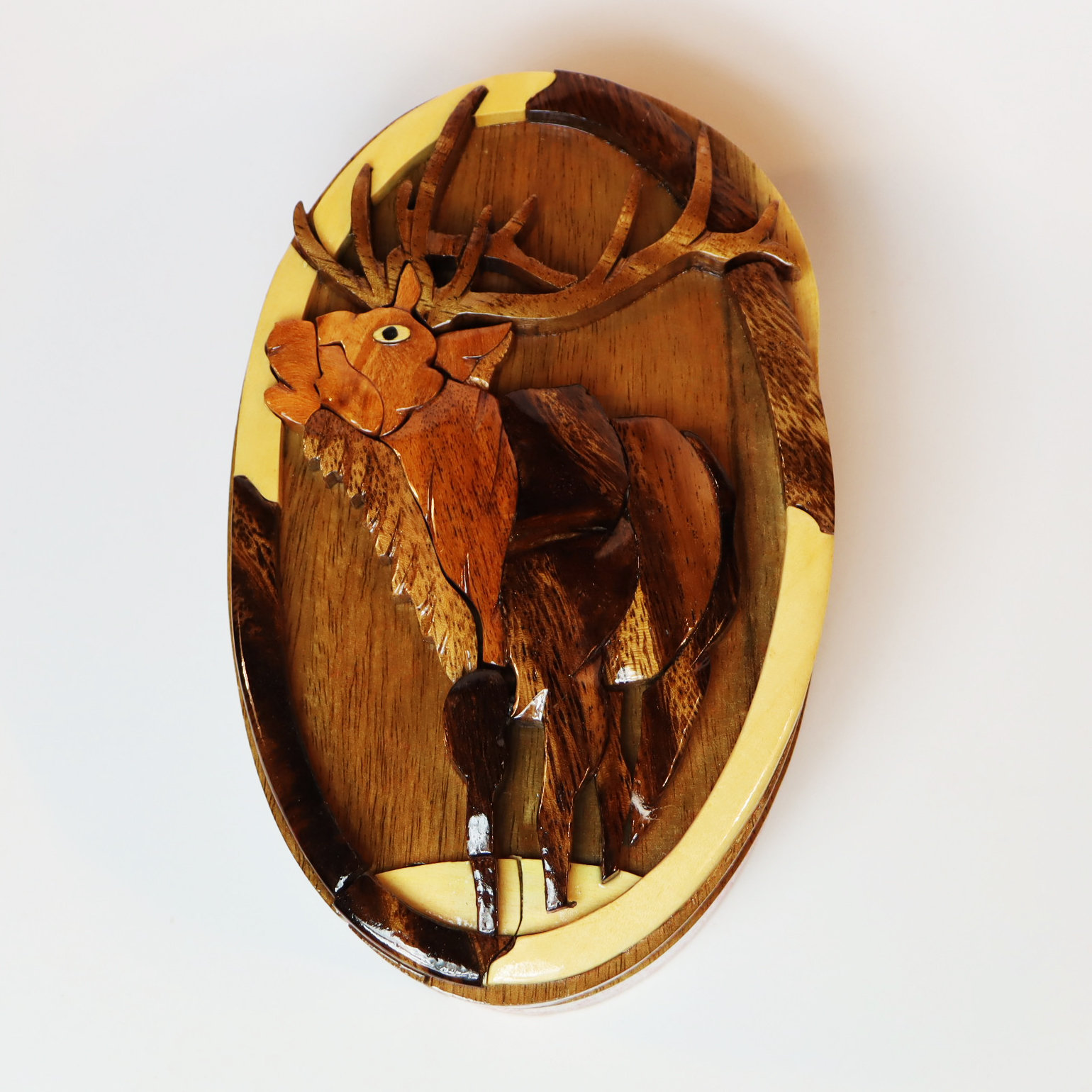 Loon Peak® Maison Intarsia Wood Elk Puzzle Box | Wayfair