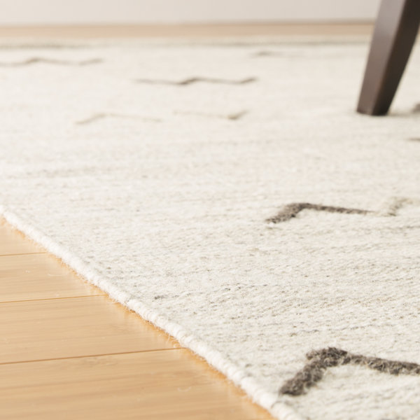 AllModern Bodie Handmade Hanwoven Wool Light Gray/Light Brown Rug ...