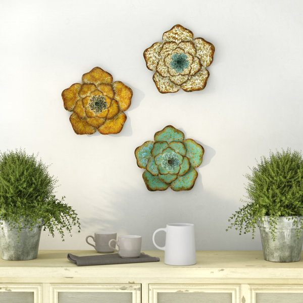 August Grove® 3 Piece Flower Wall Décor Set & Reviews | Wayfair