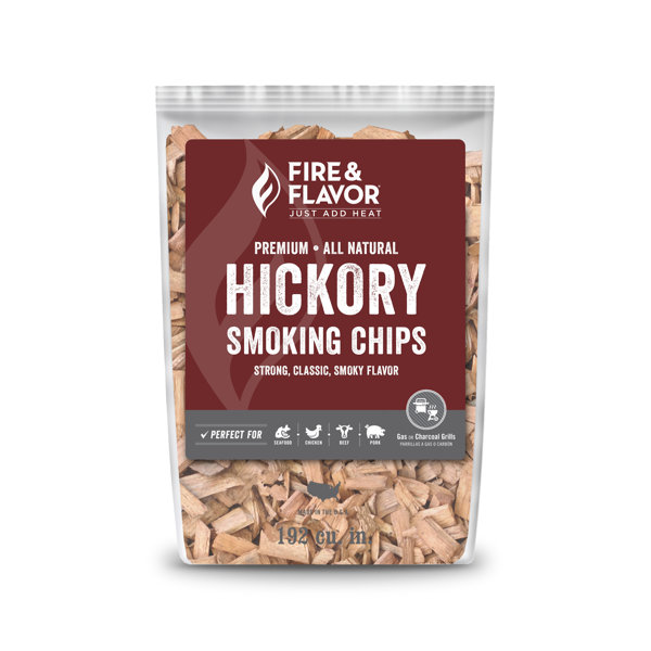 Fire & Flavor Premium All Natural Smoking Wood Chips, 2 Pounds, Hickory ...